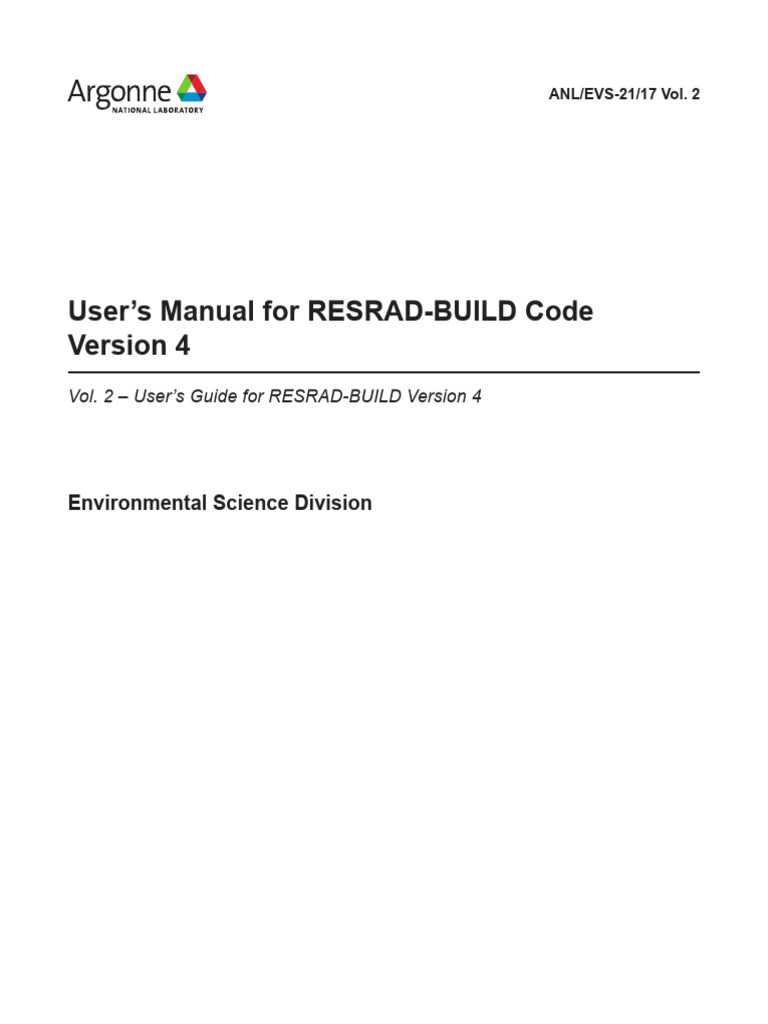 RESRAD-BUILD_UsersGuide | PDF | Menu (Computing) | Directory (Computing)