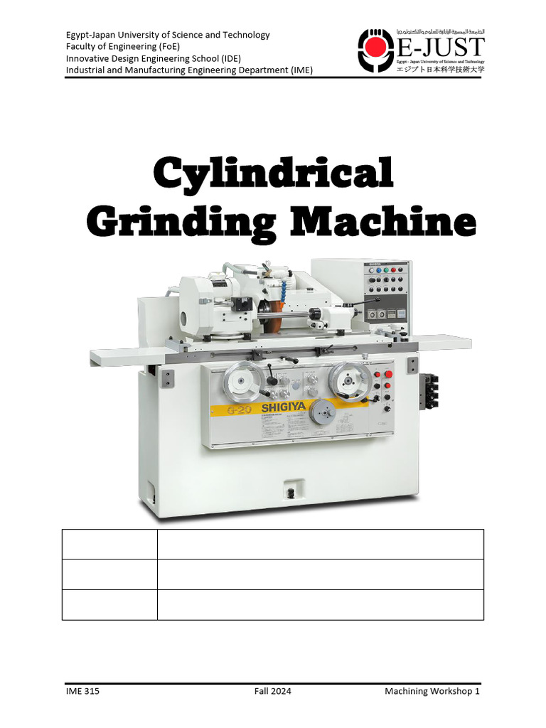 Cylindrical Grinding | PDF | Grinding (Abrasive Cutting) | Manufactured Goods