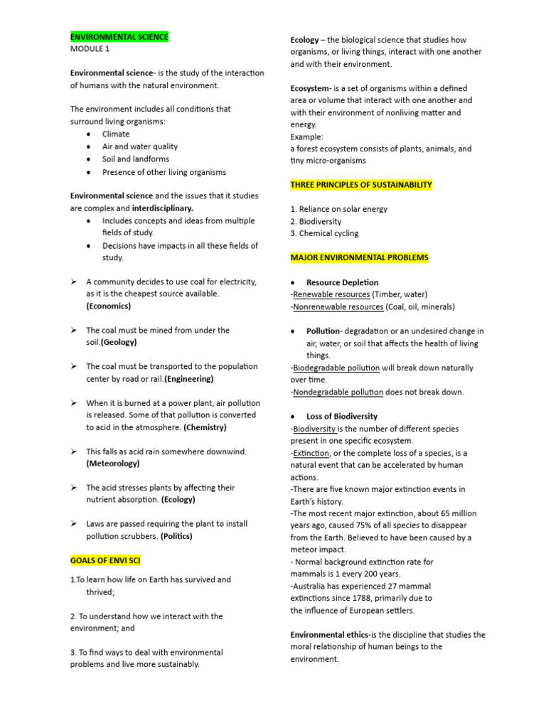 envi reviewer mod 1 and 2 | PDF | Ecosystem | Sulfur