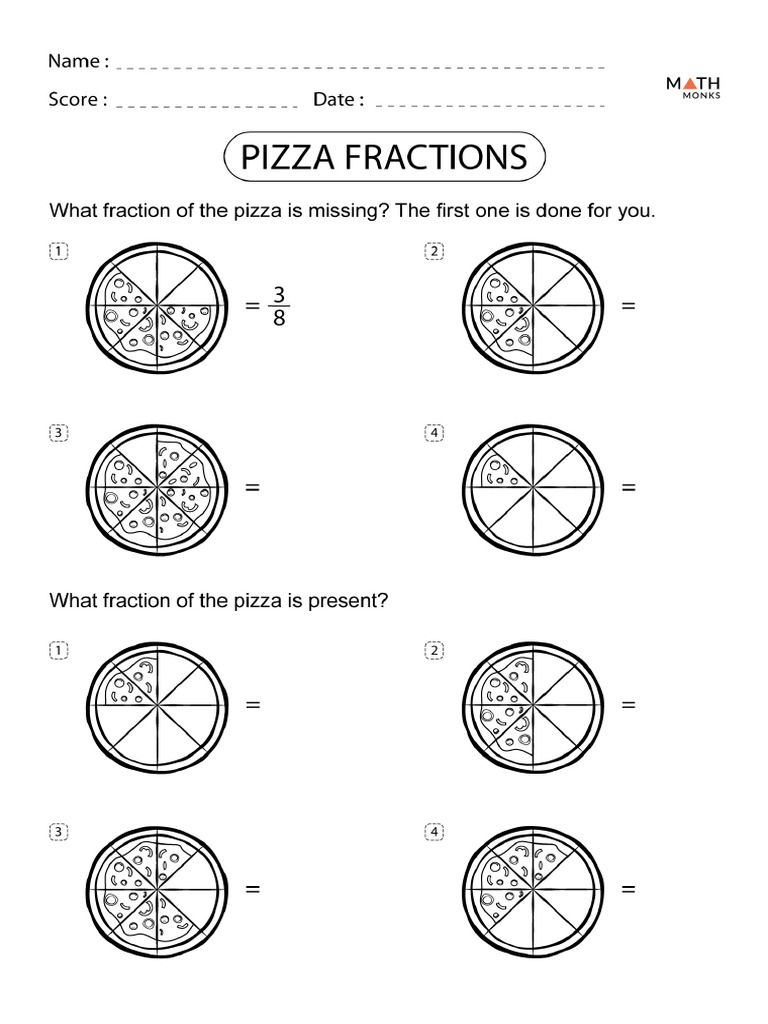 Pizza Fractions Worksheet | PDF