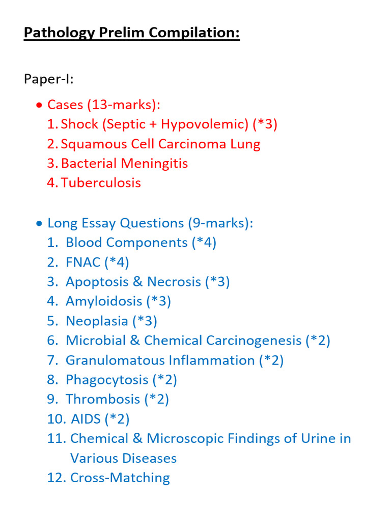 Pathology Prelim Compilation - H.G!! | PDF | Inflammation | Anemia