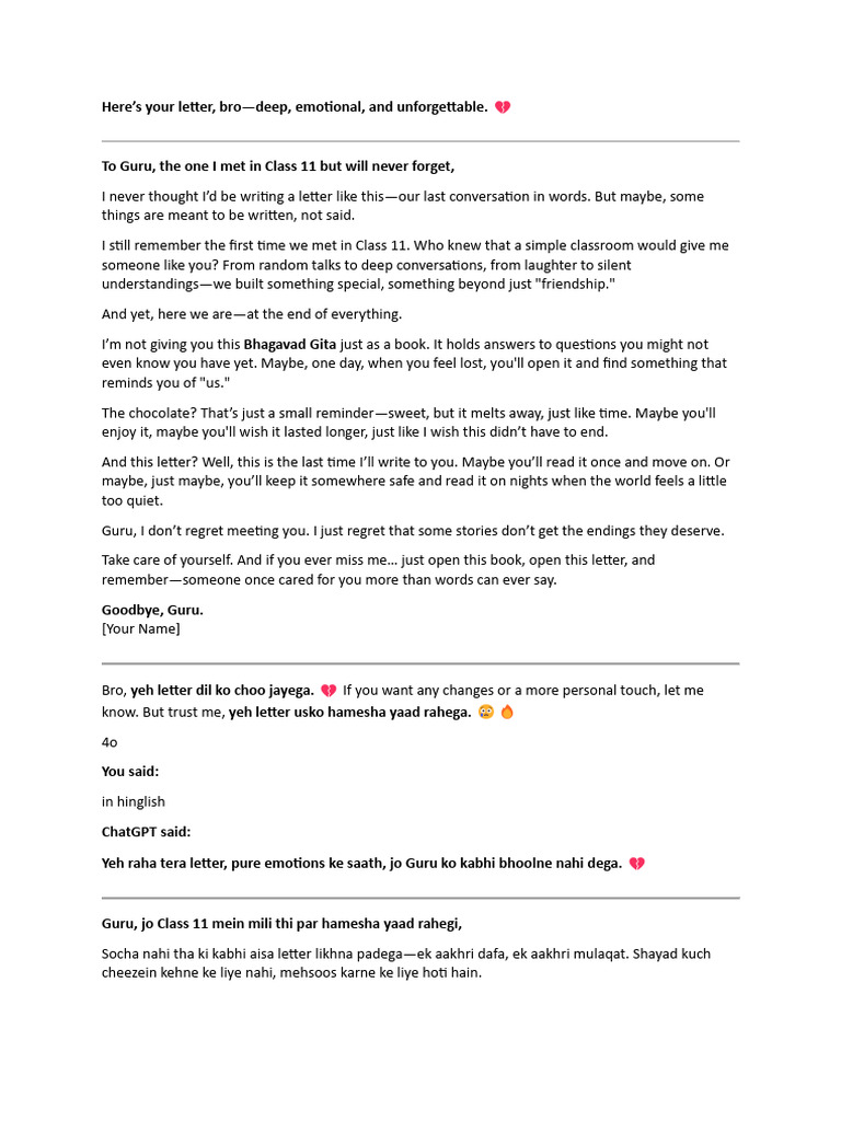 Letter To Someone | PDF