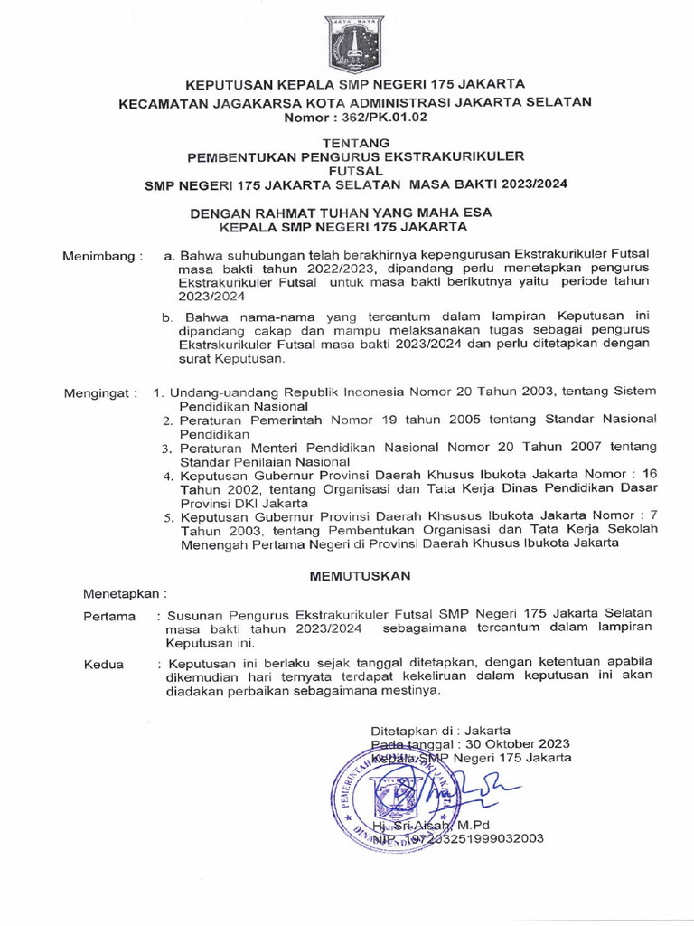 Contoh SK Futsal | PDF