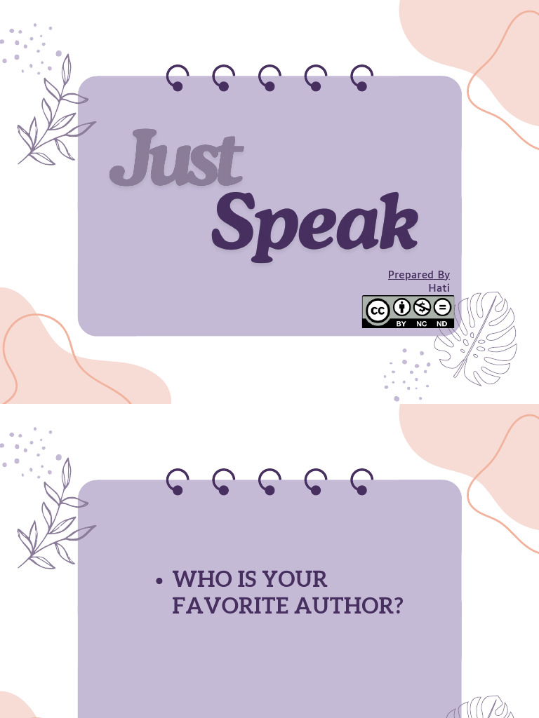 Just Speak - Books | PDF