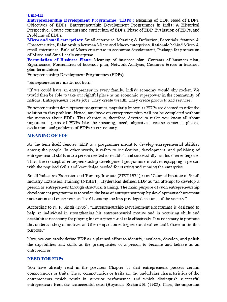 ESD Unit-III | PDF | Entrepreneurship | Macroeconomics
