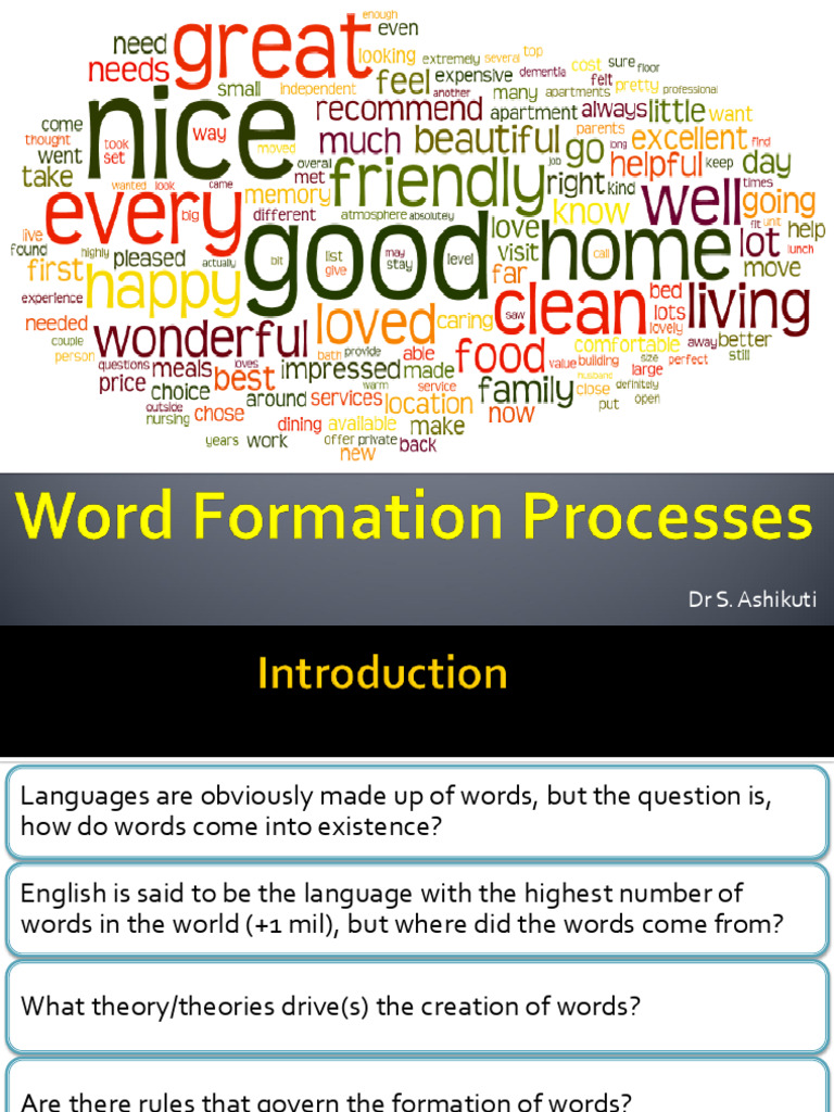 Word Formation Processes | PDF | Word | Vocabulary