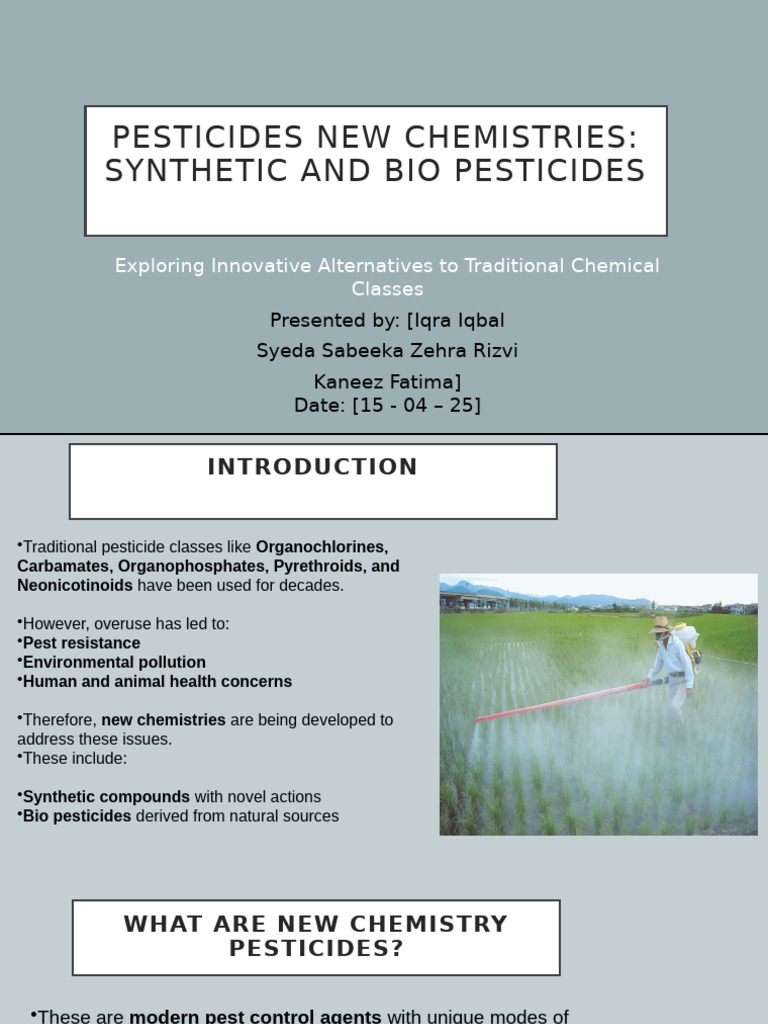 Pesticides New Chemistries | PDF | Insecticide | Pesticide