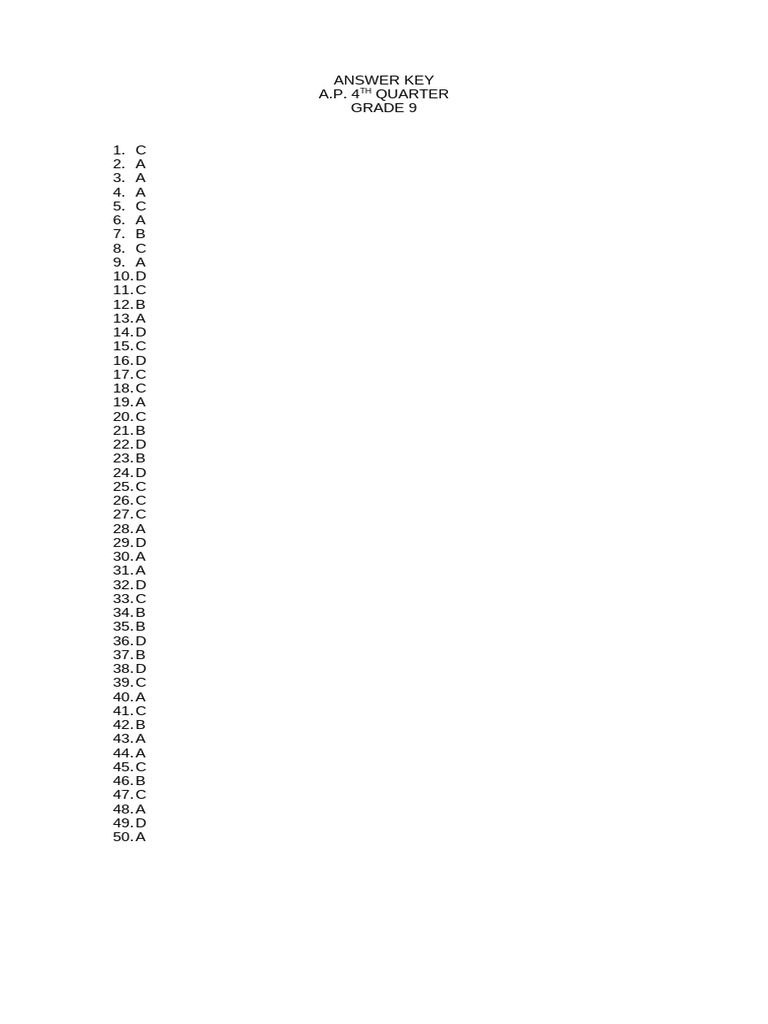 ANSWER_KEY_G-9 | PDF