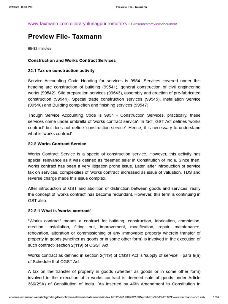 GST and Works Contract Explained | PDF