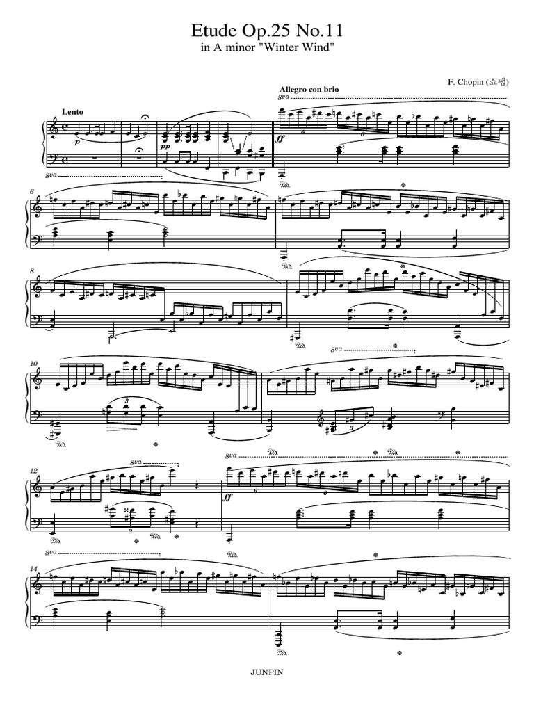 Etude Op.25 No.11 in A Minor Winter Wind - F. Chopin | PDF | Musical ...