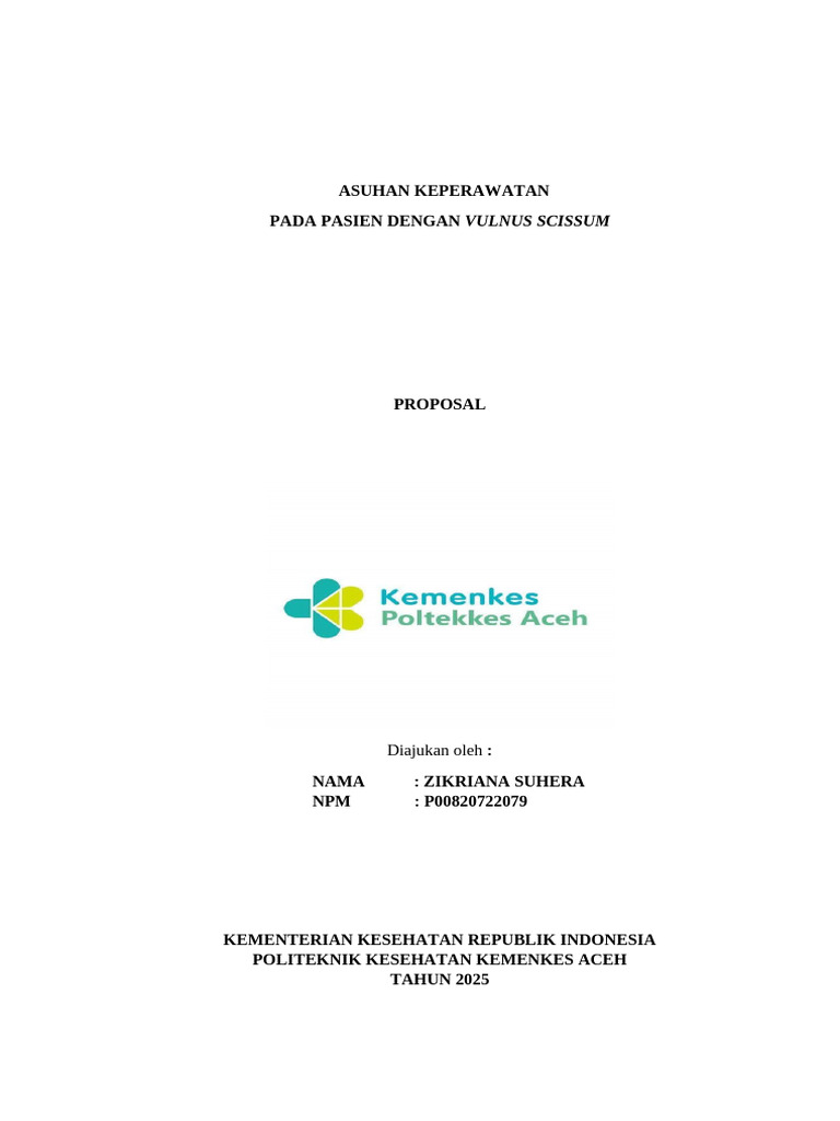 Asuhan Keperawatan Vulnus Scissum | PDF