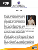 DepEd Secretary's Graduation Message 2024 | PDF | Wellness