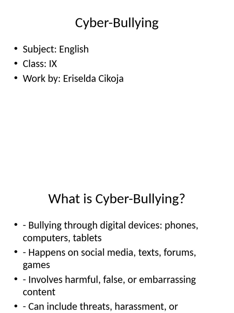 Cyber Bullying Presentation-2 | PDF