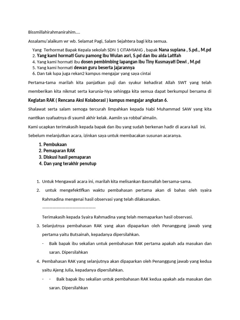 Teks MC FGD | PDF