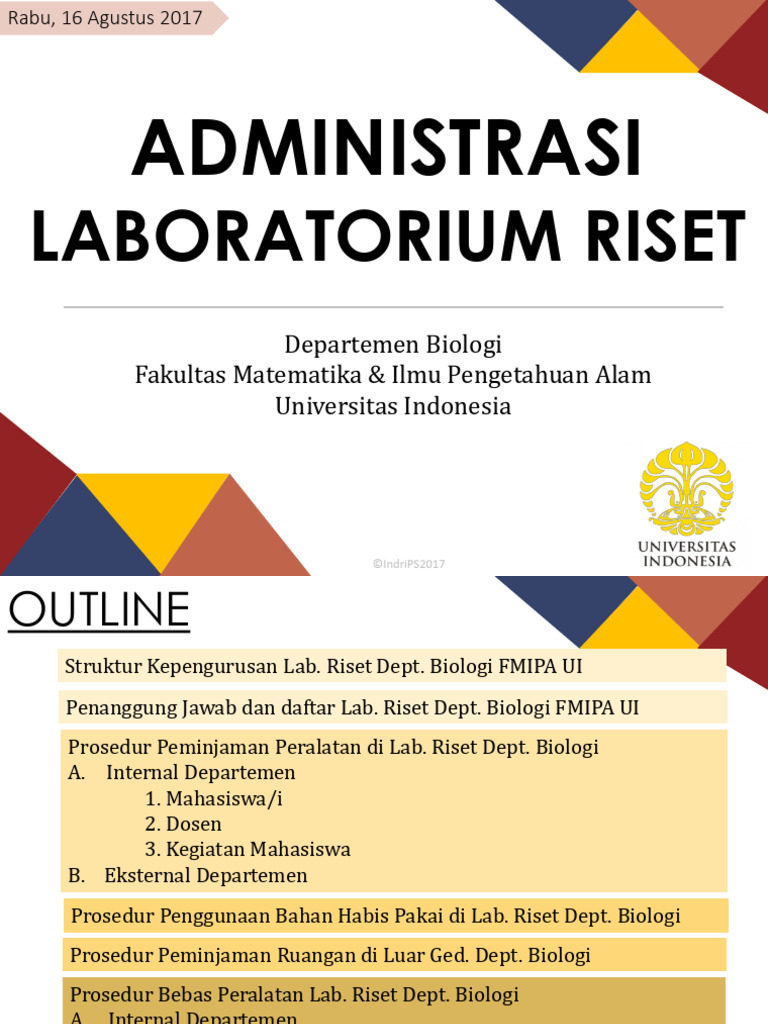 Sosialisasi Laboratorium Riset Dept. Biologi UI | PDF