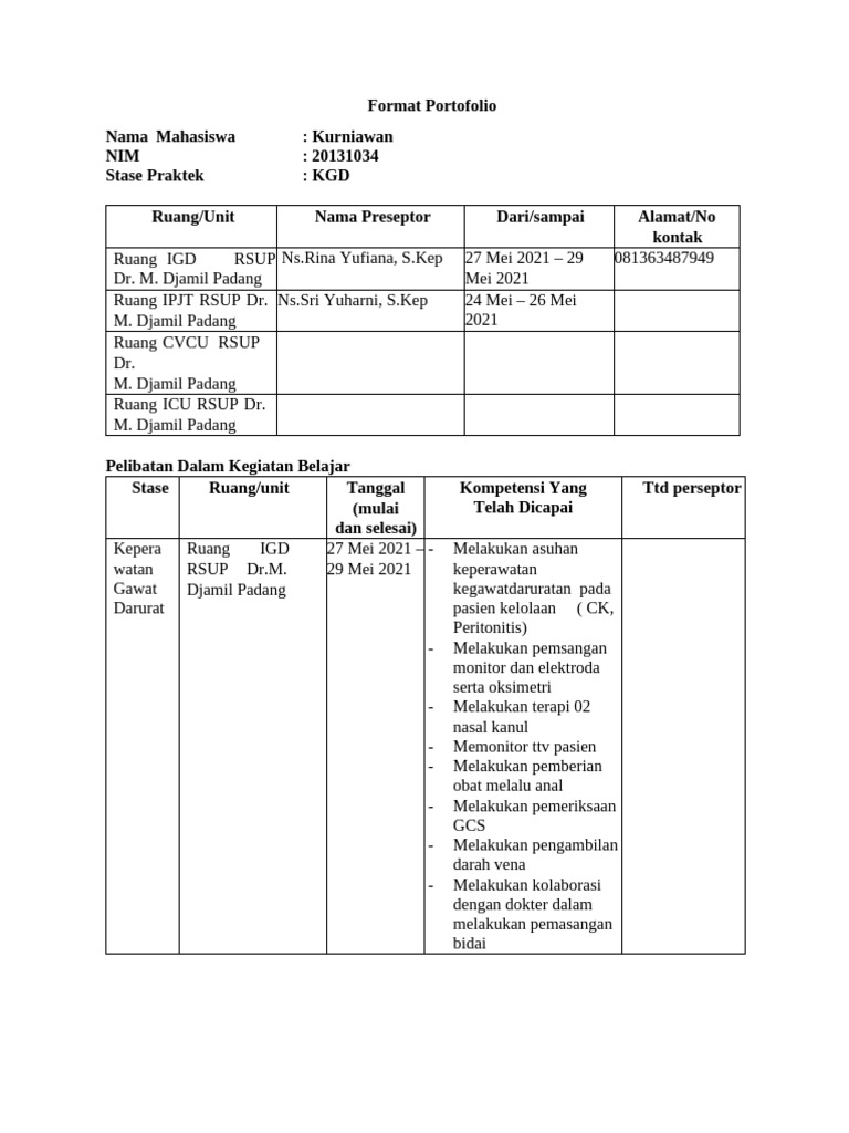 Format Portofolio Print Halaman 1 Dan 3 | PDF
