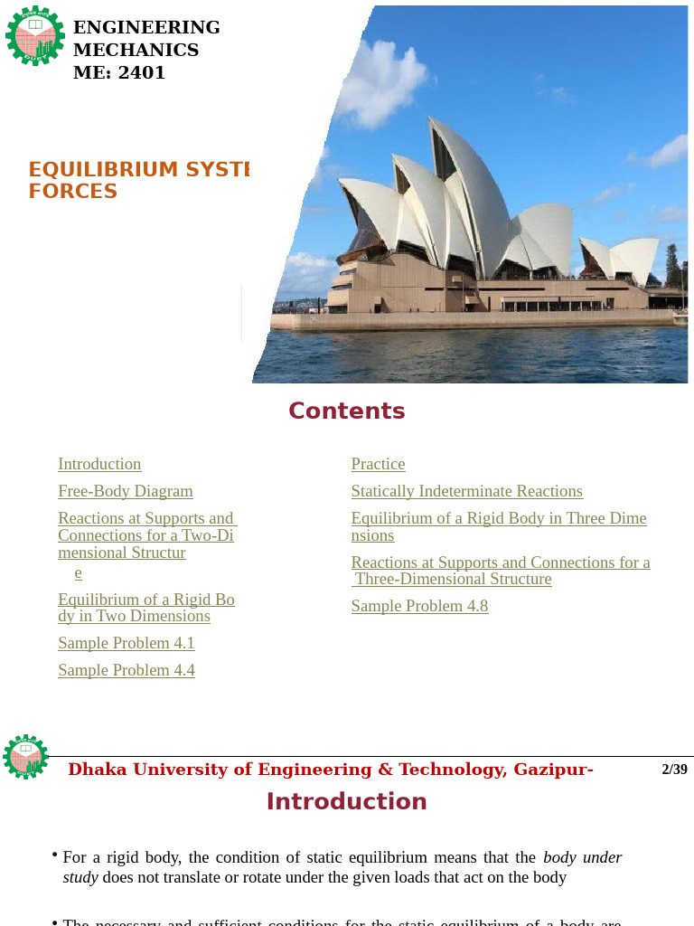 Equilibrium of Forces in Engineering Mechanics | PDF | Force | Chemical ...