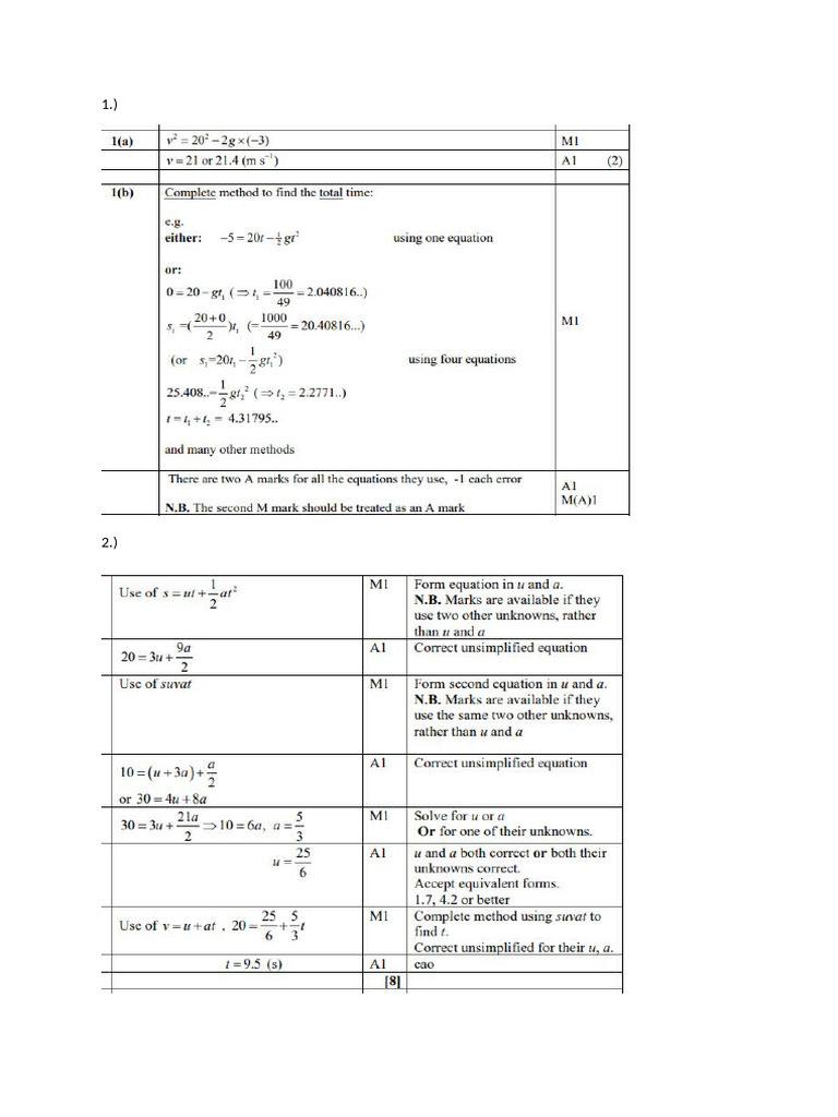 Mechanics Predicted Paper 2023 MARK SCHEME | PDF
