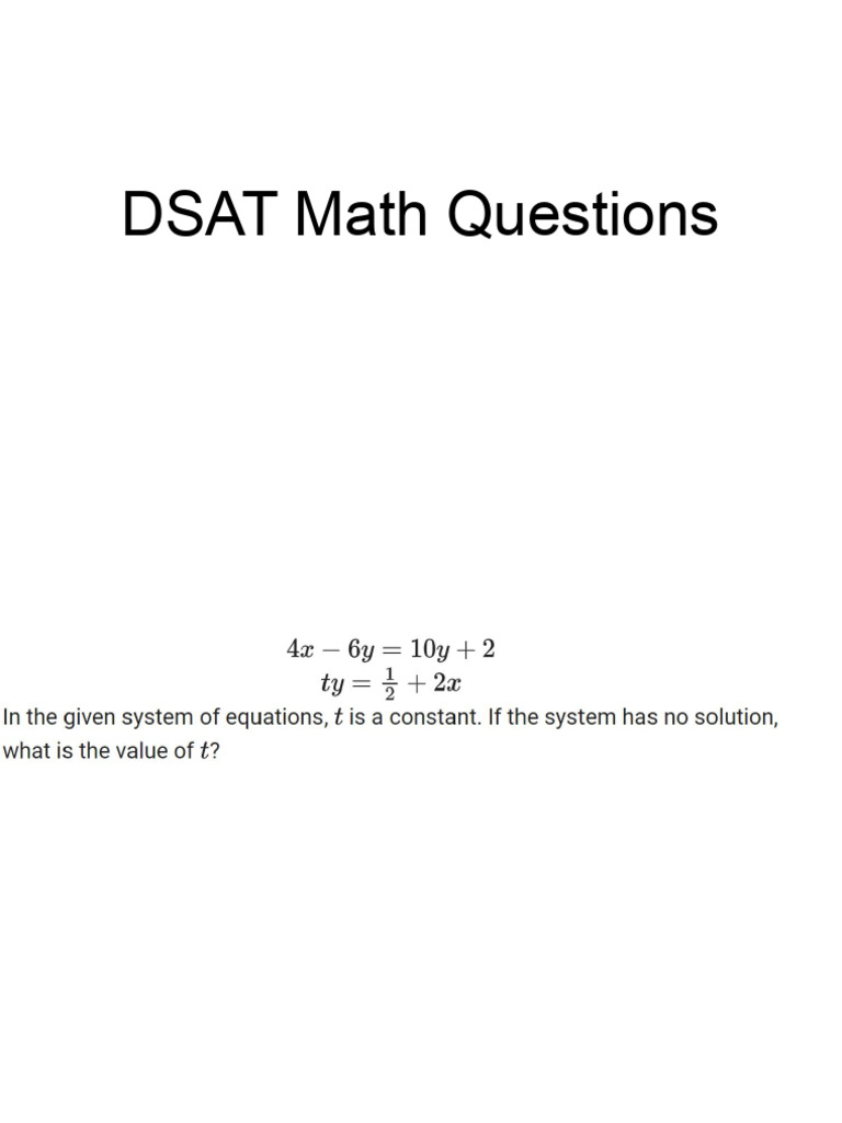 DSAT Math Questions | PDF