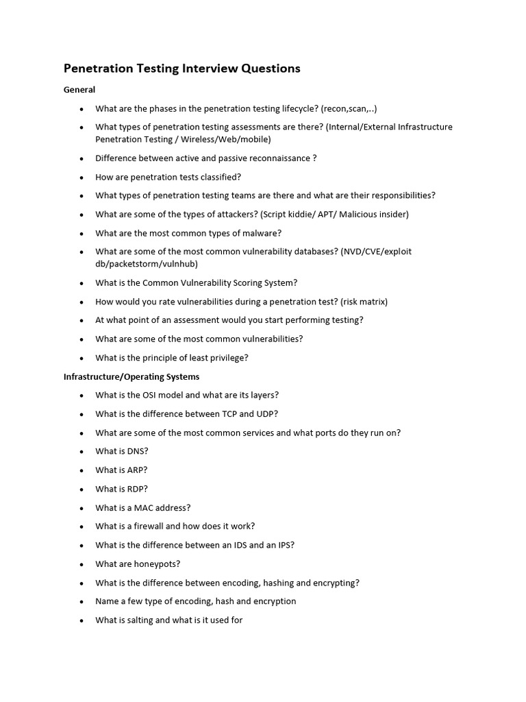 Penetration Testing Interview Guide | PDF | Malware | Penetration Test