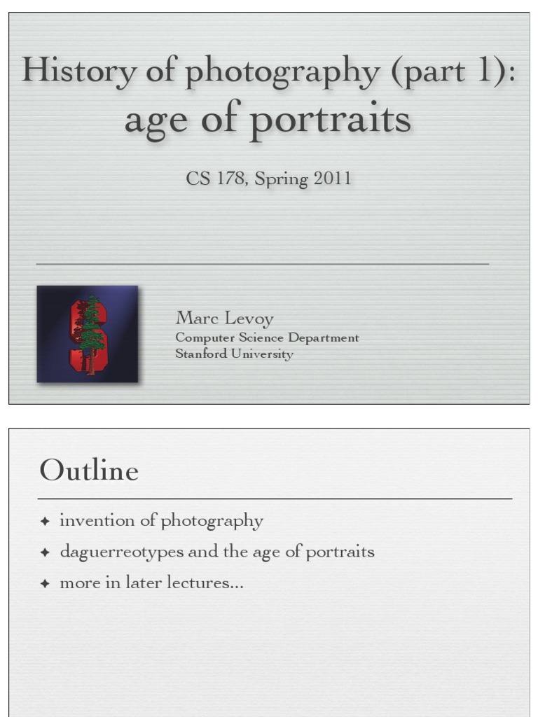 History of Photography (Part 1) : Age of Portraits | PDF | Conservation ...
