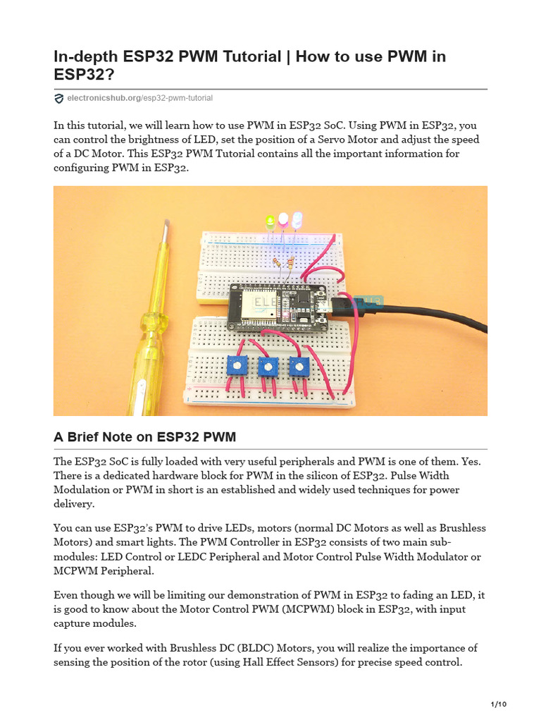 In-Depth Esp32 PWM Tutorial How To Use PWM in Esp32 | PDF | Analog To Digital Converter ...