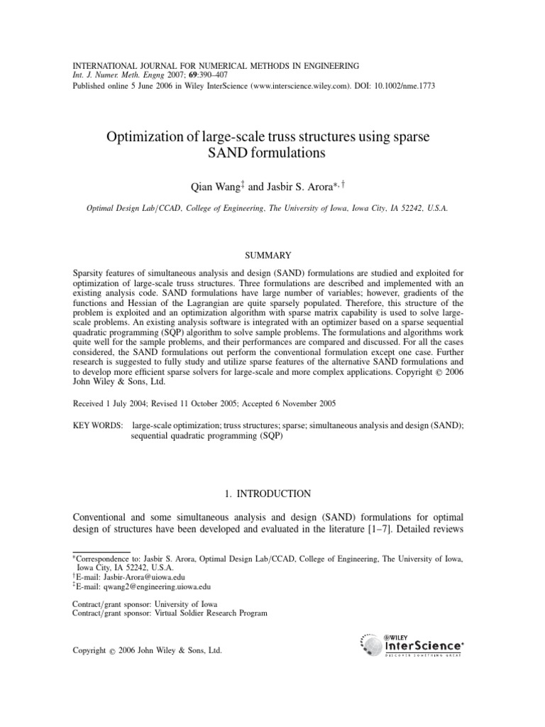 Q. Wang, J. S. Arora_Optimization of large-scale truss structures using sparse SAND formulations ...