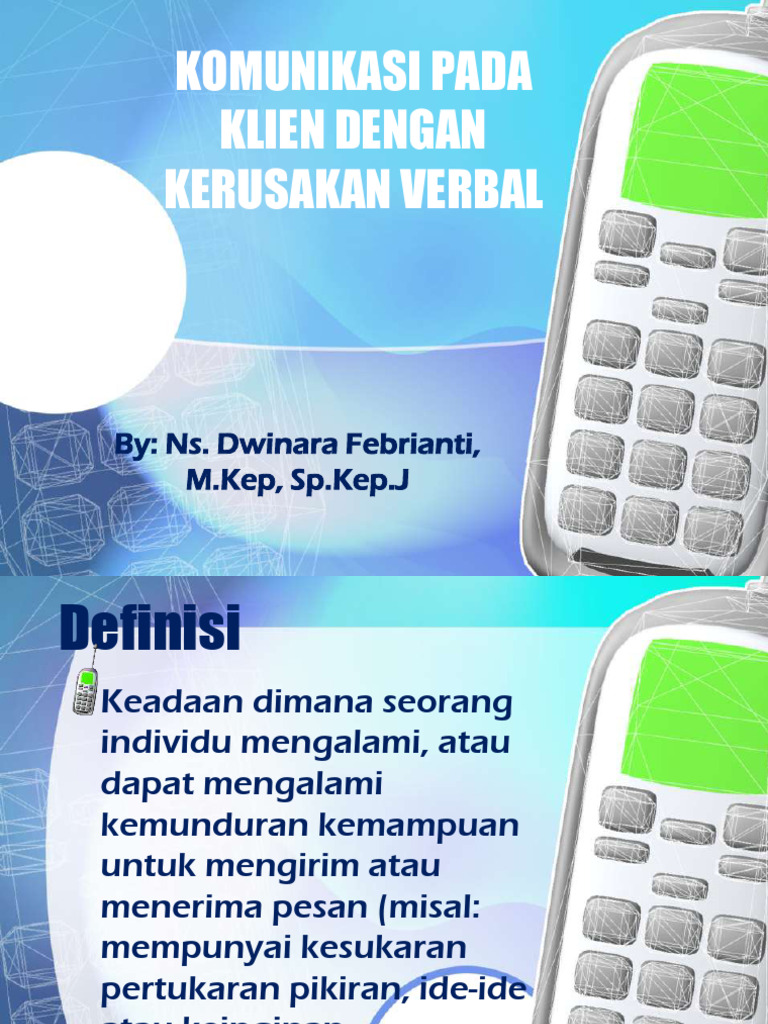 KOMUNIKASI PADA KLIEN DENGAN KERUSAKAN VERBAL 2 | PDF