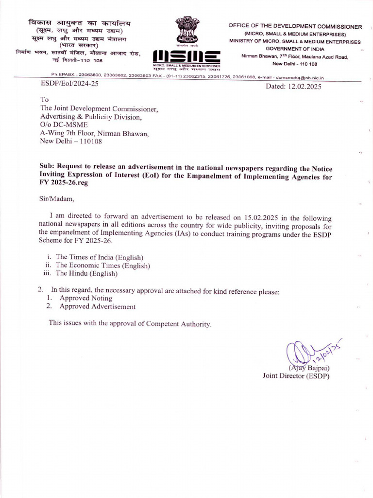 Advertisement EoI DT 12.02.2025 | PDF