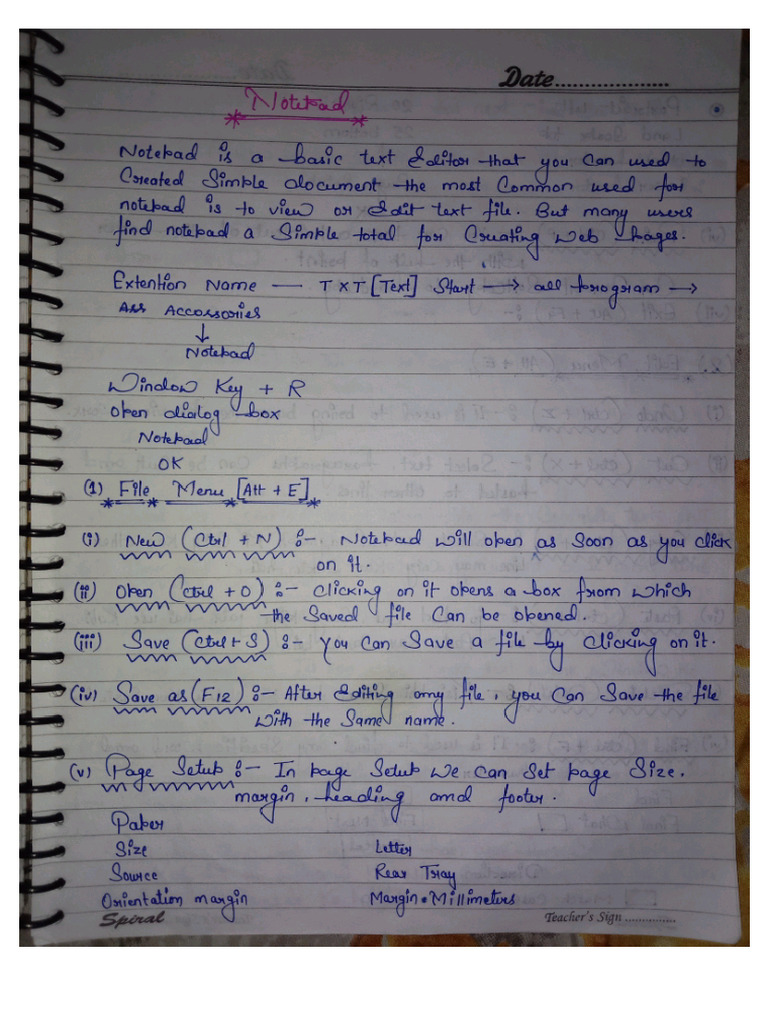 Notepad, wordpad, MS Paint,MS Excel | PDF