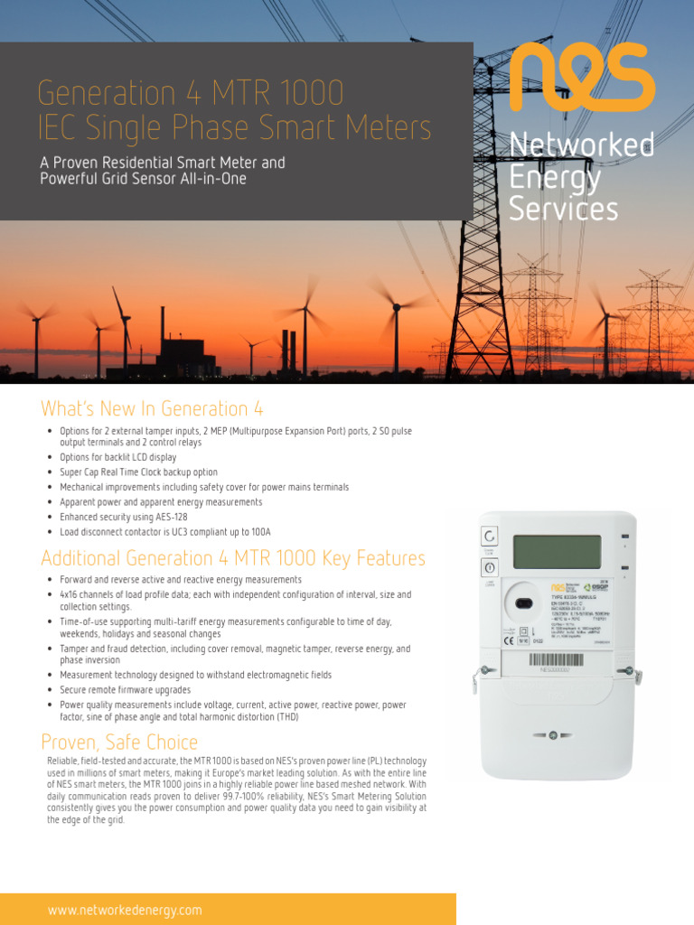 Generation 4 MTR 1000 Smart Meter | PDF | Electrical Engineering ...