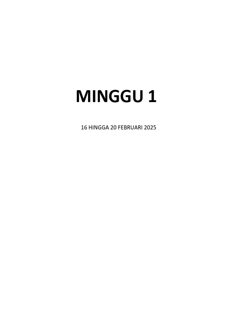 Rancangan Pengajaran Harian Minggu 1 Pdf