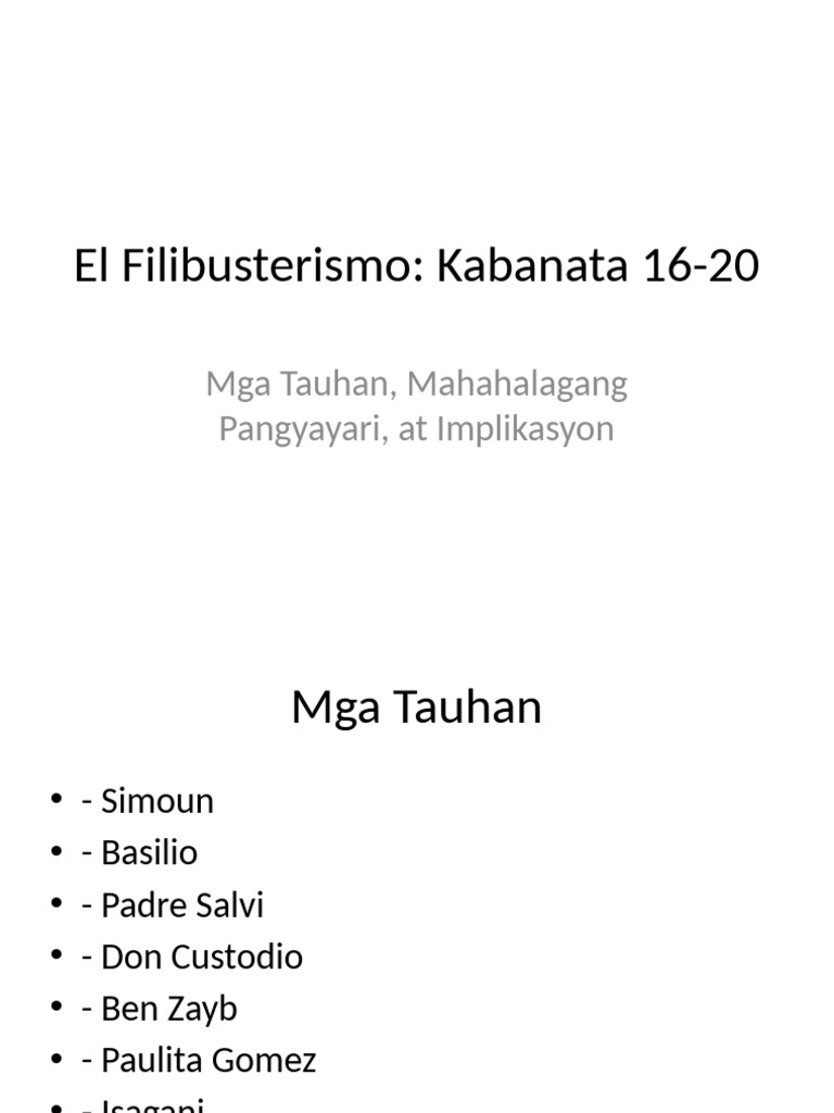 El_Filibusterismo_Kabanata_16-20 | PDF