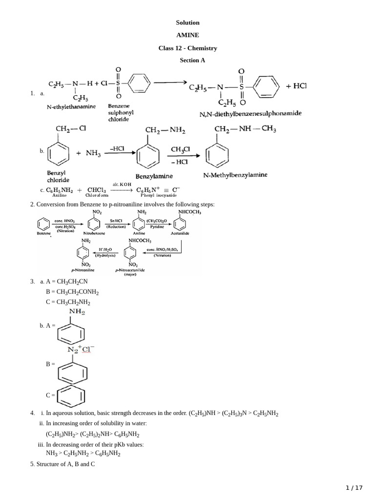 Amine Solutions | PDF | Amine | Chemical Substances
