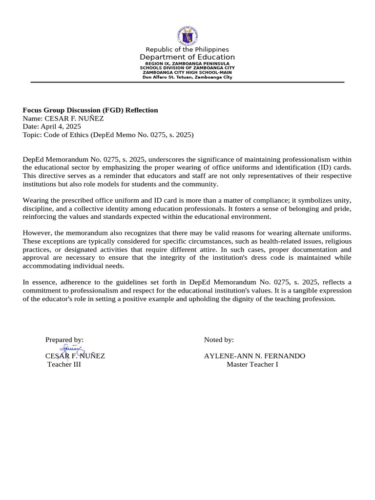 REFLECTION-NOTES-LAC-nad-FGD | PDF | Teachers | Differentiated Instruction