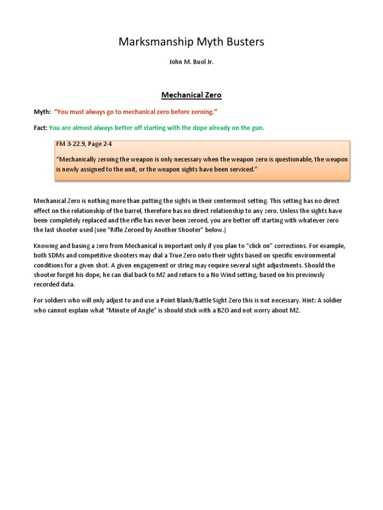 Marksmanship Myth Busters | PDF | Marksman | Machine Gun
