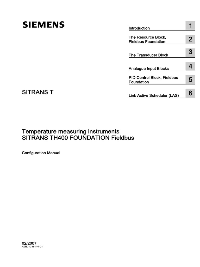 A5E01039144-01en_TH400_FF_ConfigManual | PDF | Sensor | Parameter ...