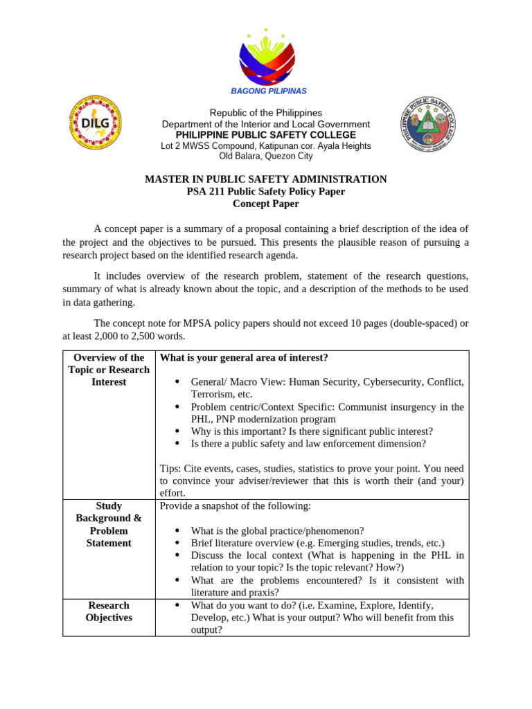MPSA Policy Paper Concept Guidelines | PDF | Methodology | Science