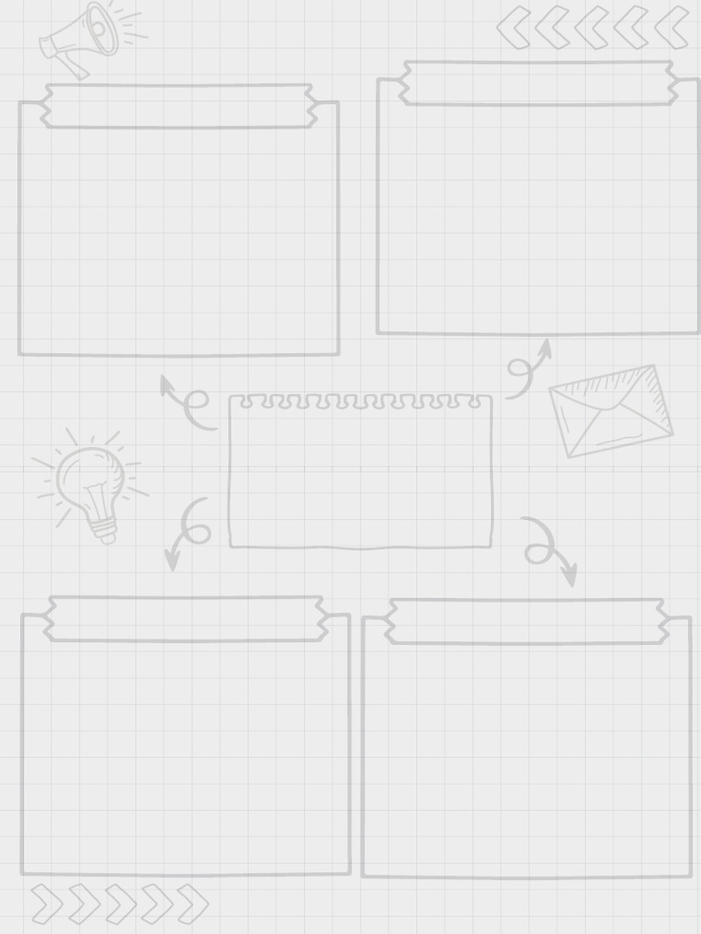 Black White Doodle Cute Mind Map A4 Document | PDF