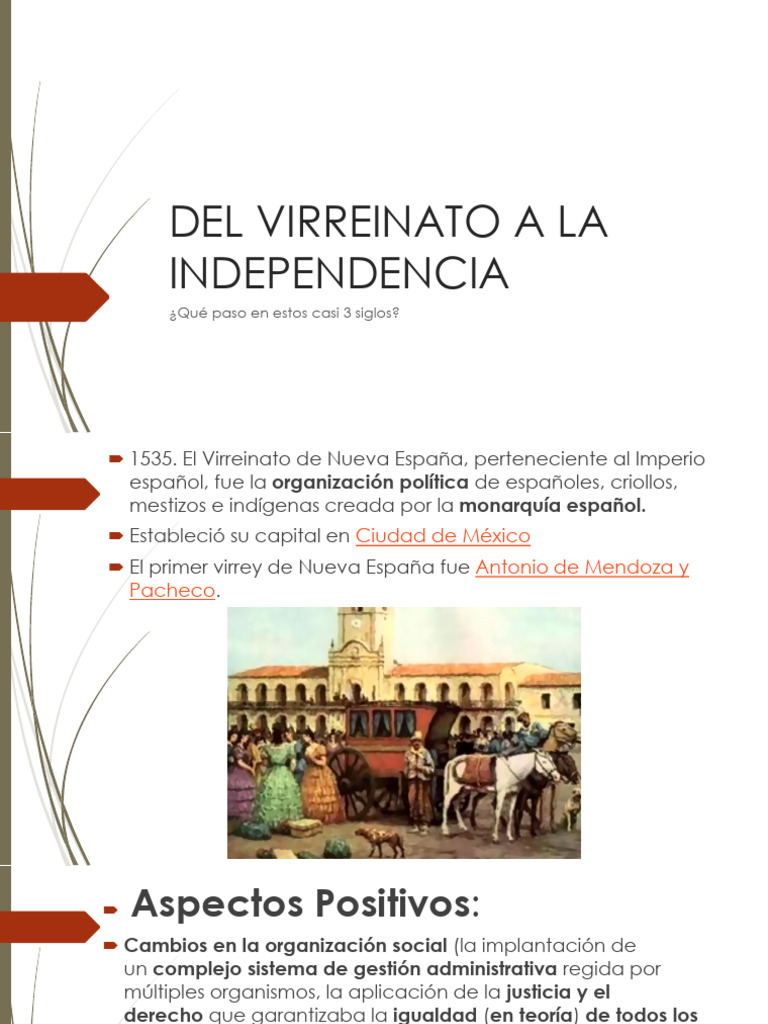 Del Virreinato A La Independencia | PDF | Nueva españa | México