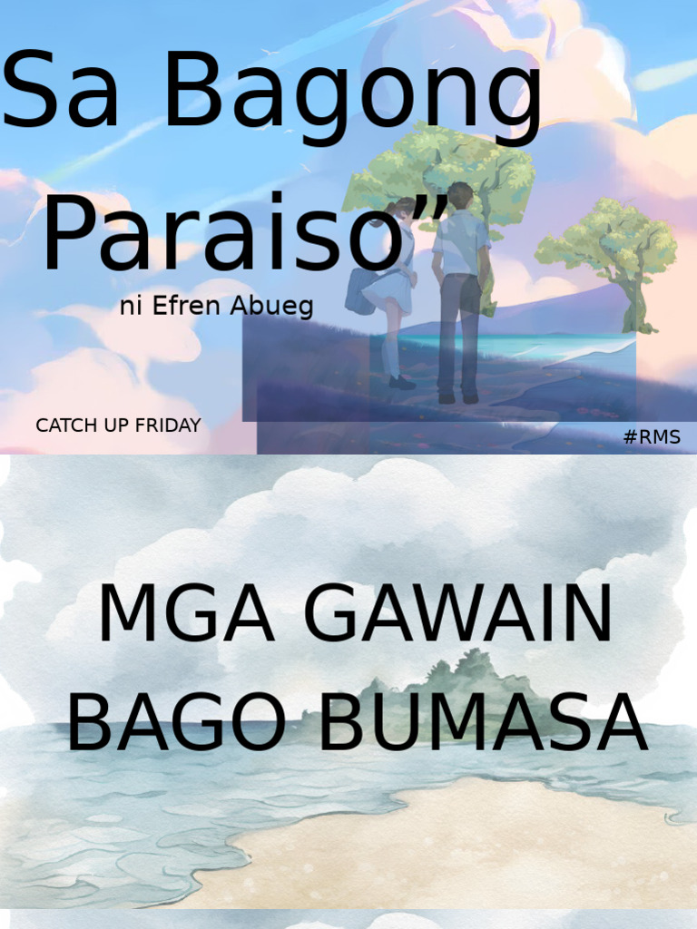 Updated Sa Bagong Paraiso Catch Up Friday (Whole Day Activity) | PDF
