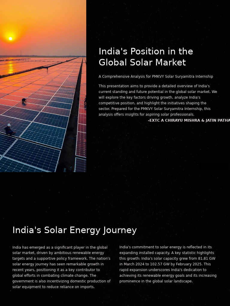 Indias Position in The Global Solar Market | PDF | Solar Power ...