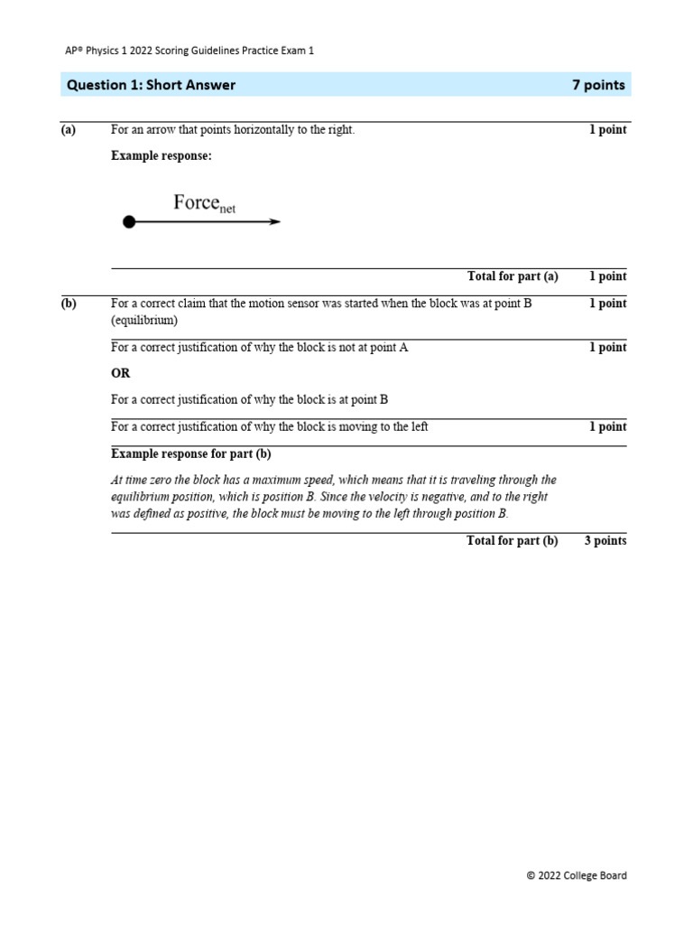 2022 FRQ 답지 | PDF | Torque | Momentum