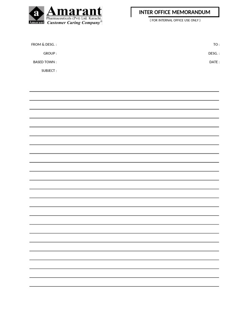 Internal Office Memorandum Template | PDF