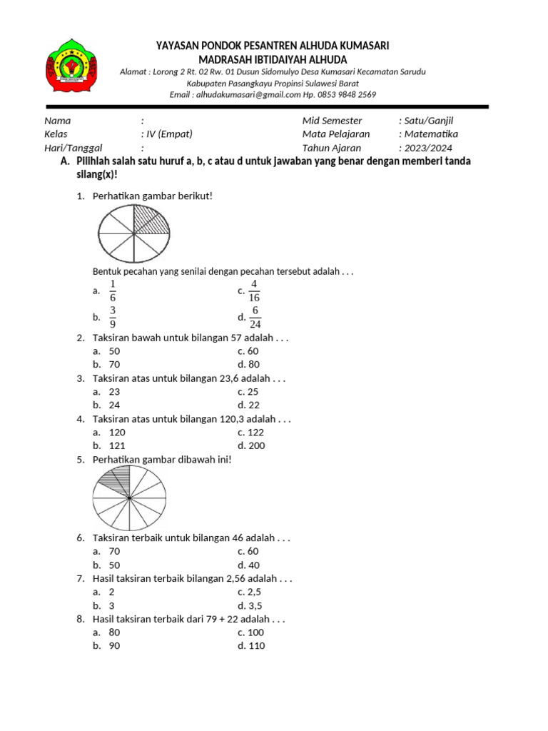 Soal Matematika KLS 4 | PDF