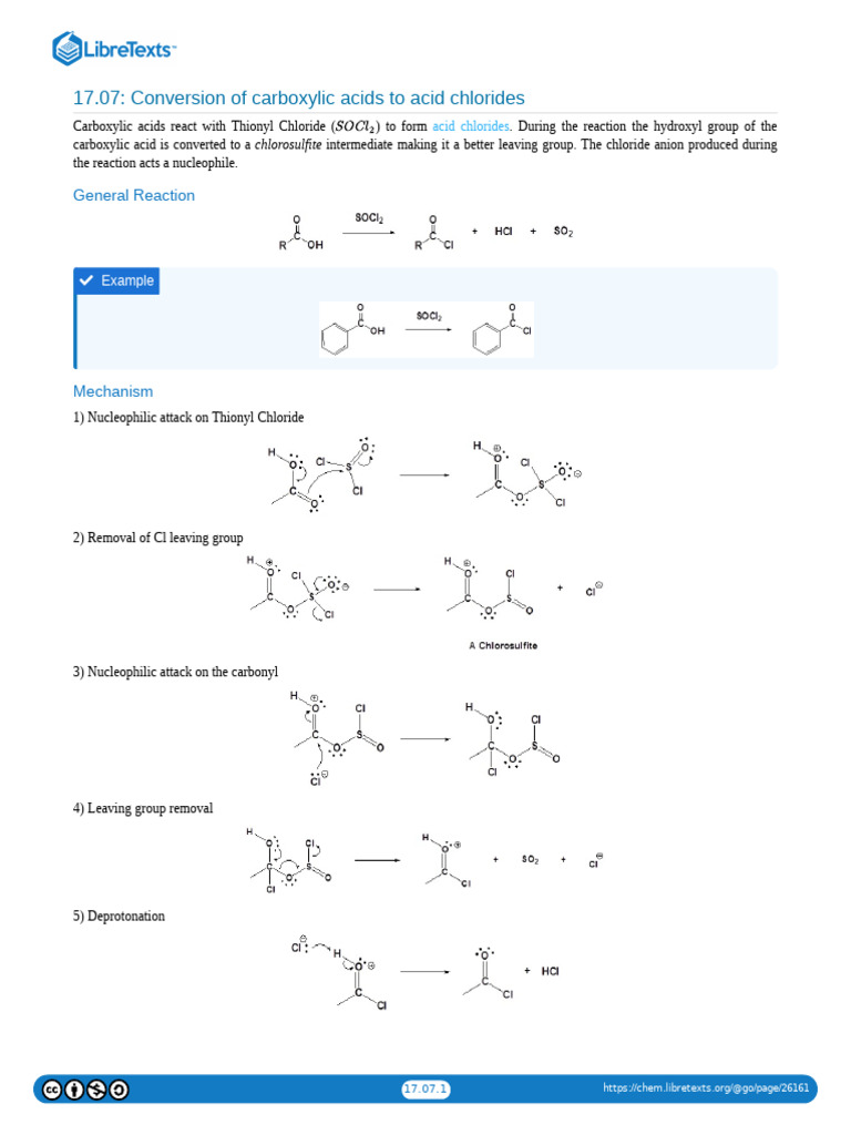 17.07 Conversion of Carboxylic Acids To Acid Chlorides | PDF