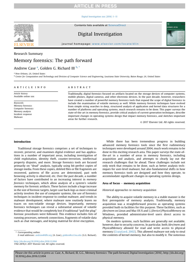 CaseRichard Memory Forensics Path | PDF | Kernel (Operating System) | Malware