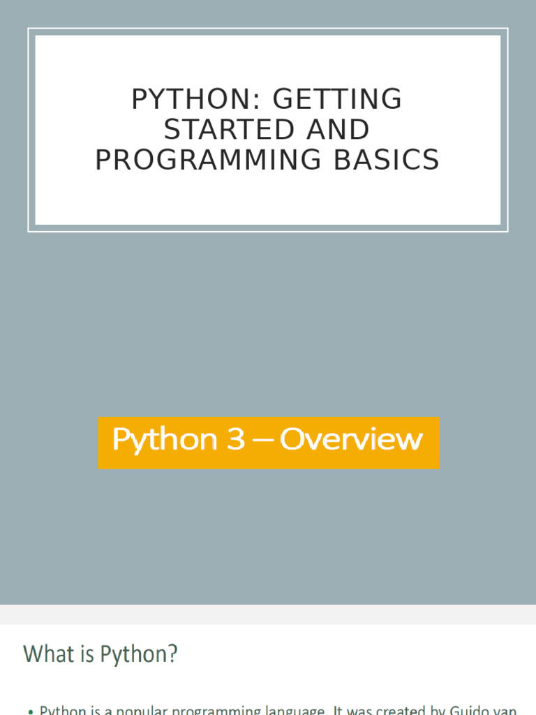 WK1 Python Getting Started | PDF