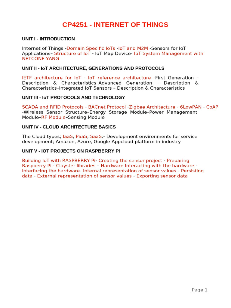 IOT_Notes_AllUnits_PDF | PDF | Internet Of Things | Computer Network