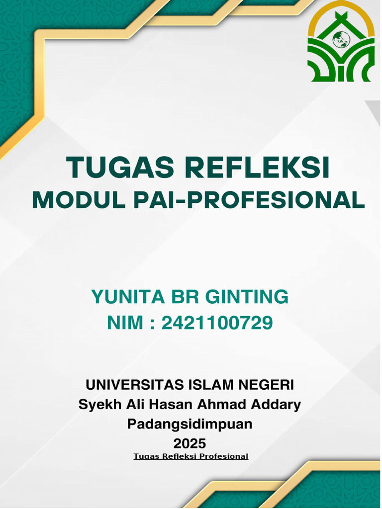 Tugas Refleksi Modul-Profesional - Yunita BR Ginting | PDF